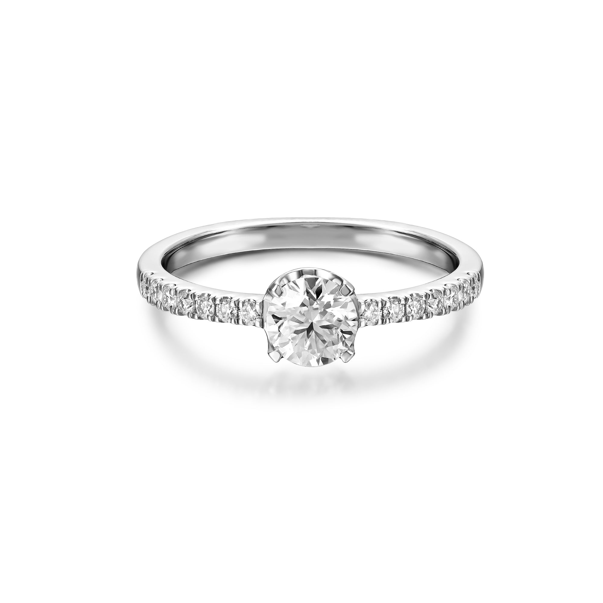 Anillo Solitario Recto Pave 0.50 ct – DEGAL